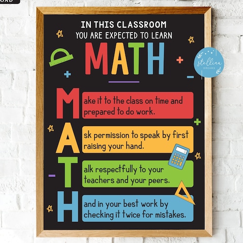 MATH Teacher Classroom Poster Printable Mistakes Math - Etsy