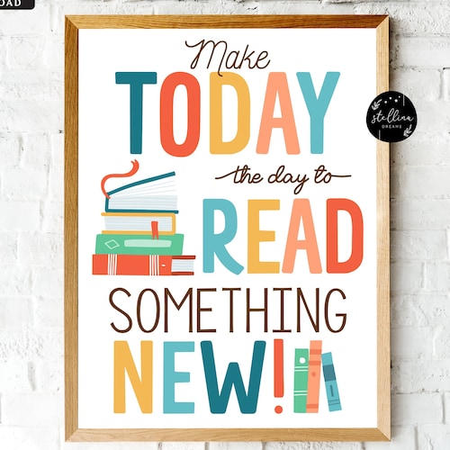 Reading Poster School Library English Classroom Printable - Etsy
