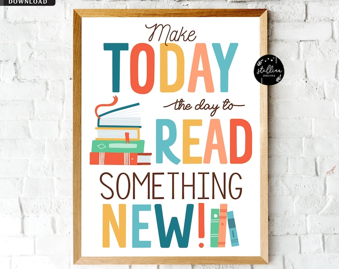 Reading Poster, School Library English Classroom Printable Poster ...