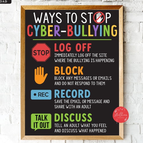 Anti Cyber Bully Poster Classroom Decor Counselor Office - Etsy