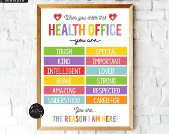 Printable School Health Office Poster Pediatric Clinic Decor Printable ...