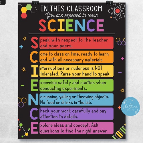 Science Classroom Rules Poster Science Class Decor Science - Etsy UK