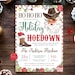 EDITABLE Christmas Hoedown Invitation, Cowboy Santa Ho Ho Hoedown ...