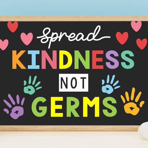 Spread Kindness Not Germs School Health Safety Poster Health | Etsy