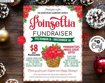 Christmas Wreath Fundraiser Flyer, Holiday School Church Pto Pta, Xmas ...