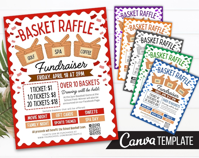 50/50 Raffle Ticket Fundraiser Flyer, Split the Pot Raffle Fundraiser ...