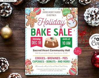 Bake Sale Flyer School Fundraiser Flyer PTA PTO Church - Etsy