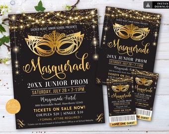 Masquerade Dance Set Editable Prom School Dance - Etsy