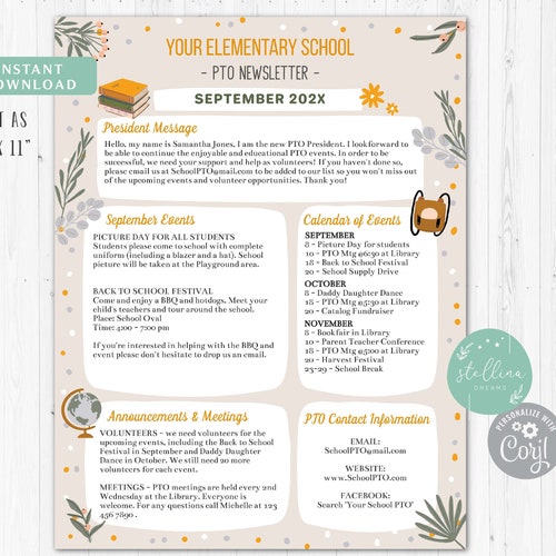 EDITABLE PTO PTA Recruitment Flyer Printable Handout School - Etsy