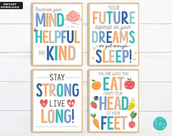 School Health Posters, INSTANT DOWNLOAD, Health Room Office Posters ...