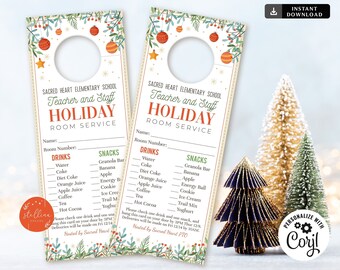 Holiday Room Service Door Hanger, INSTANT DOWNLOAD, Christmas Staff ...