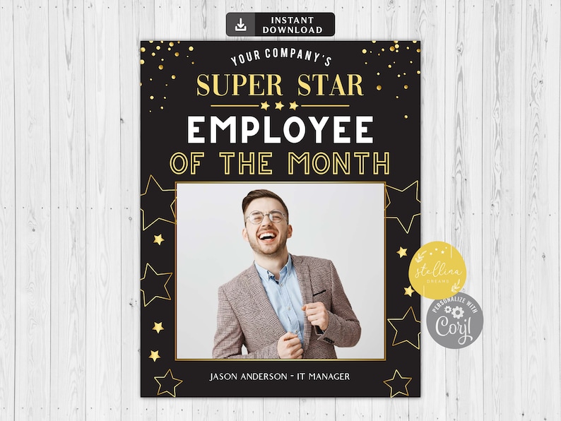 Employee of the Month Printable, Office Sign, Office Printable, Boss ...