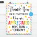 Appreciation Sign, Thank You Sign, Thank You Gift, Teacher Staff ...