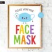 Please Wear A Mask Sign for Kids, Printable School Health Office Poster ...