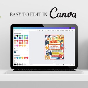 Editable Pizza and Movie Night Flyer, School or Church Pizza Party ...