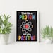 Think Like a Proton Stay Positive Science Classroom Printable Poster ...