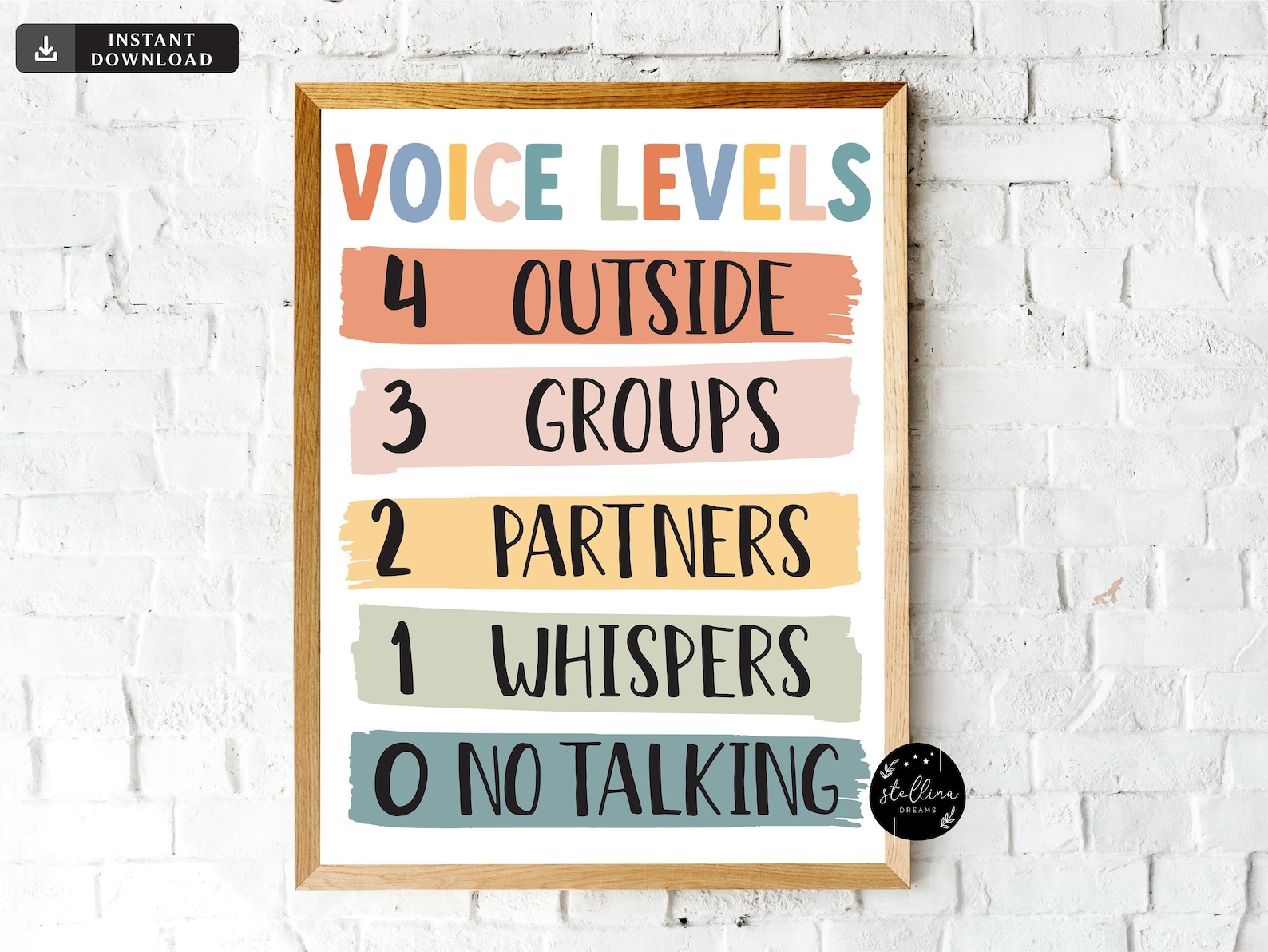 Voice Level Chart Classroom Decor, INSTANT DOWNLOAD Classroom Policies ...