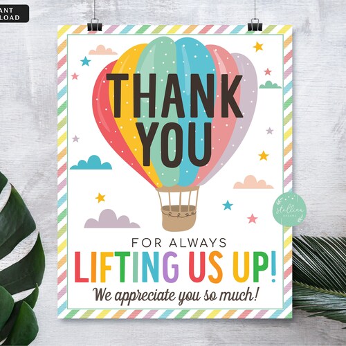You Lift Us up Teacher and Staff Appreciation Week Itinerary - Etsy