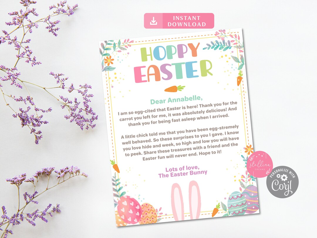 Editable Letter From the Easter Bunny, Easter Scavenger Hunt Printable ...