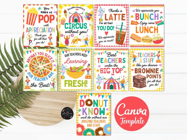 Bundle Circus Carnival Theme Teacher and Staff Appreciation Week ...