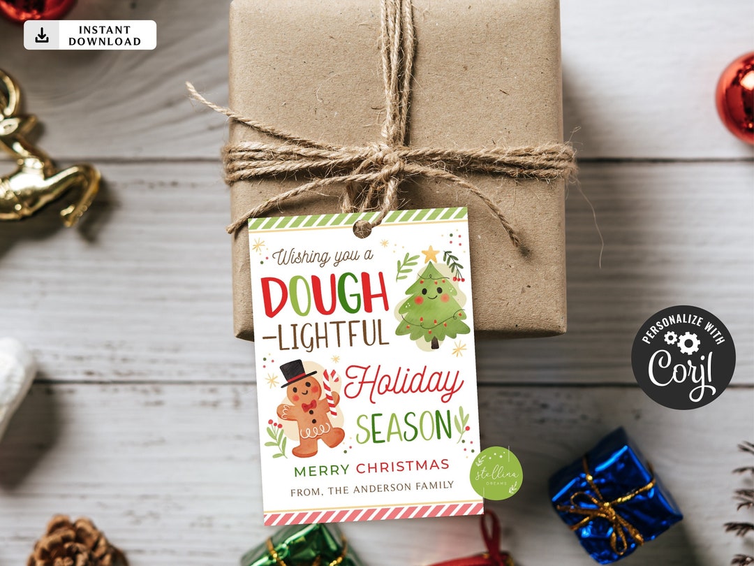 Hope Your Holiday is Dough-lightful, Christmas Gift Tags, Printable ...