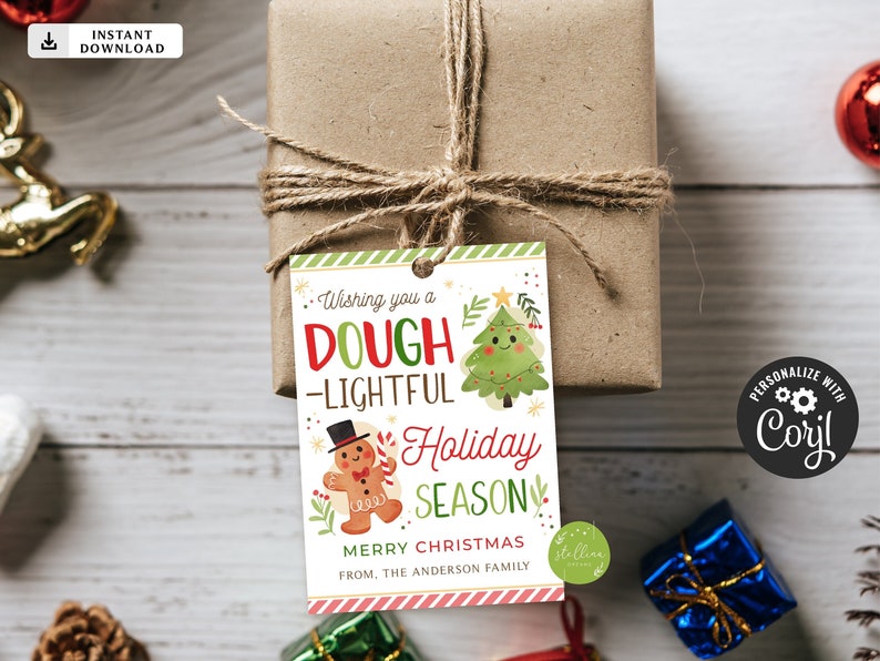 Hope Your Holiday is Dough-lightful Christmas Gift Tags - Etsy