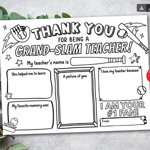 INSTANT DOWNLOAD Baseball Teacher Appreciation Staff Printable, Fan ...