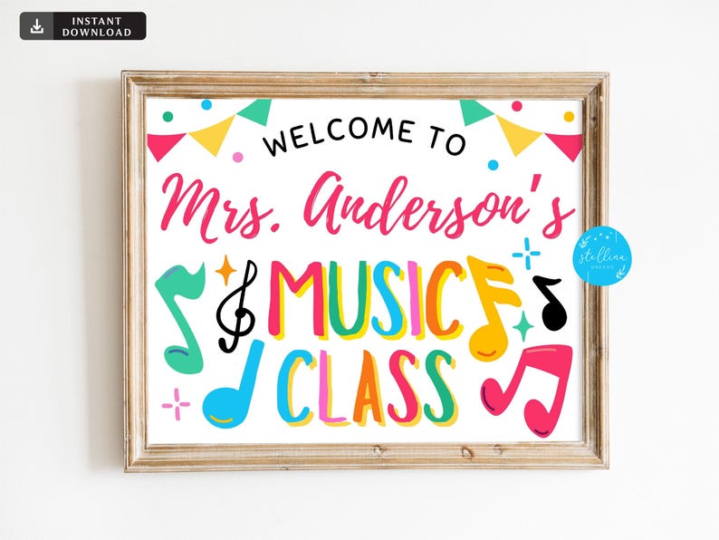 Editable Music Teacher Door Sign: Classroom Decor (CANVA Template) Hand ...