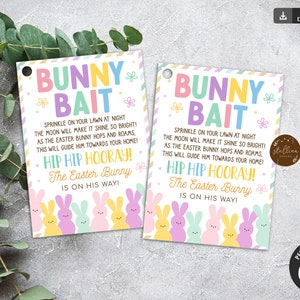 EDITABLE Easter Bunny Bait, Printable Gift Tags, Kids Easter Eve ...
