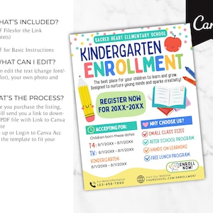 Editable School Enrollment Registration Flyer, PTA PTO Flyer, School ...