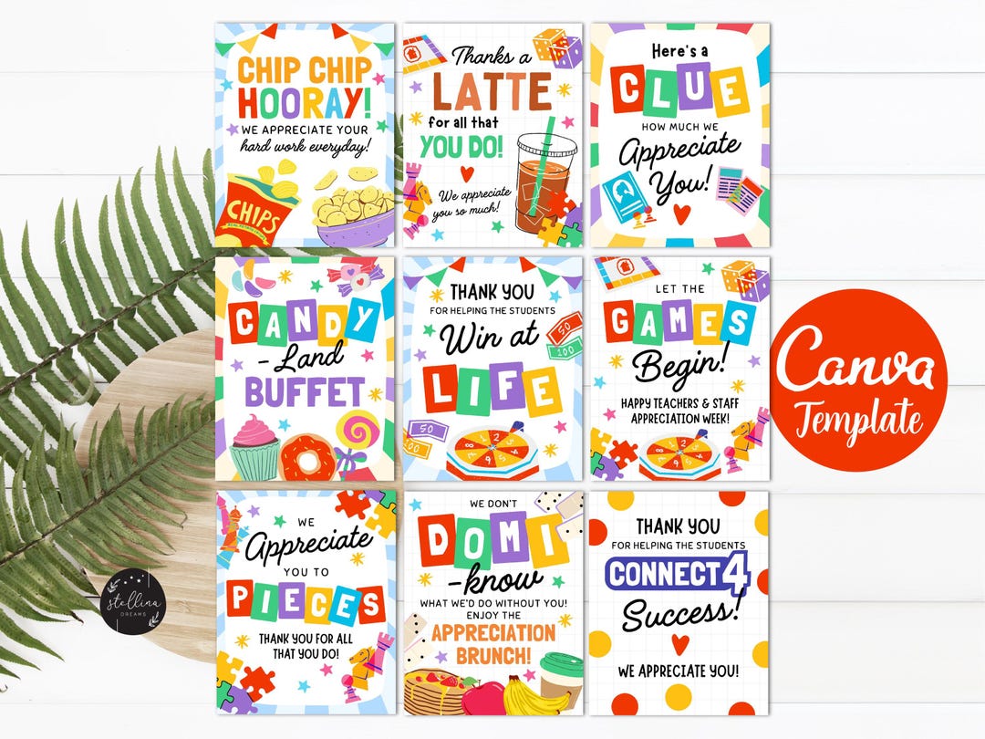 Teacher Appreciation Week Poster Bundle: Game Theme (CANVA Template ...