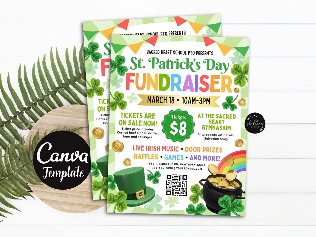 Editable St. Patricks Day Fundraiser Flyer, Catholic Church Charity ...
