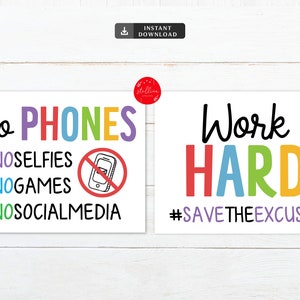 Hashtag Signs Posters for Bulletin Boards, Classroom Rules Sign ...