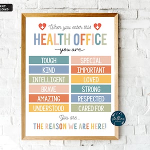 Printable School Health Office Poster When You Enter This Health Office ...