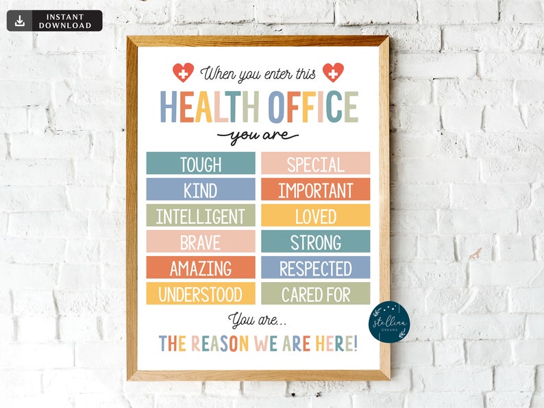 Printable School Health Office Poster When You Enter This Health Office ...