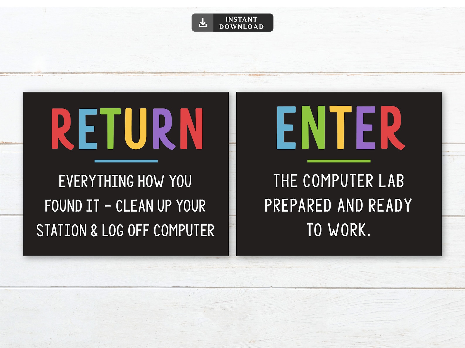 Computer Lab Poster Set Classroom Decor Set of 7 Computers - Etsy