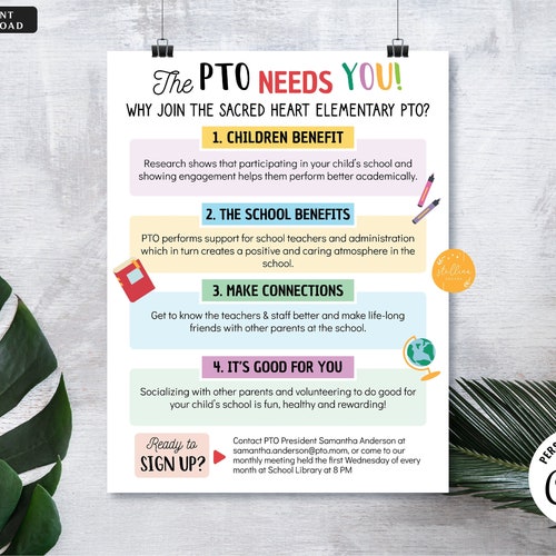 EDITABLE PTO PTA Meeting Handout Flyer School Fundraiser - Etsy