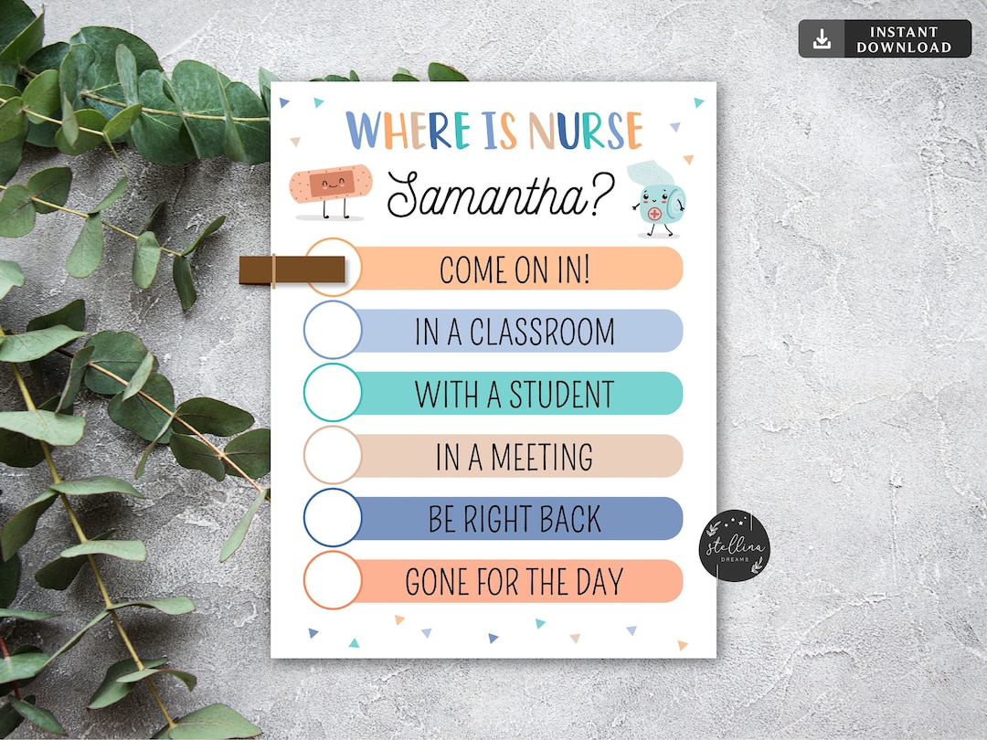 EDITABLE Where is the Nurse Door Sign, School Clinic Decorations ...