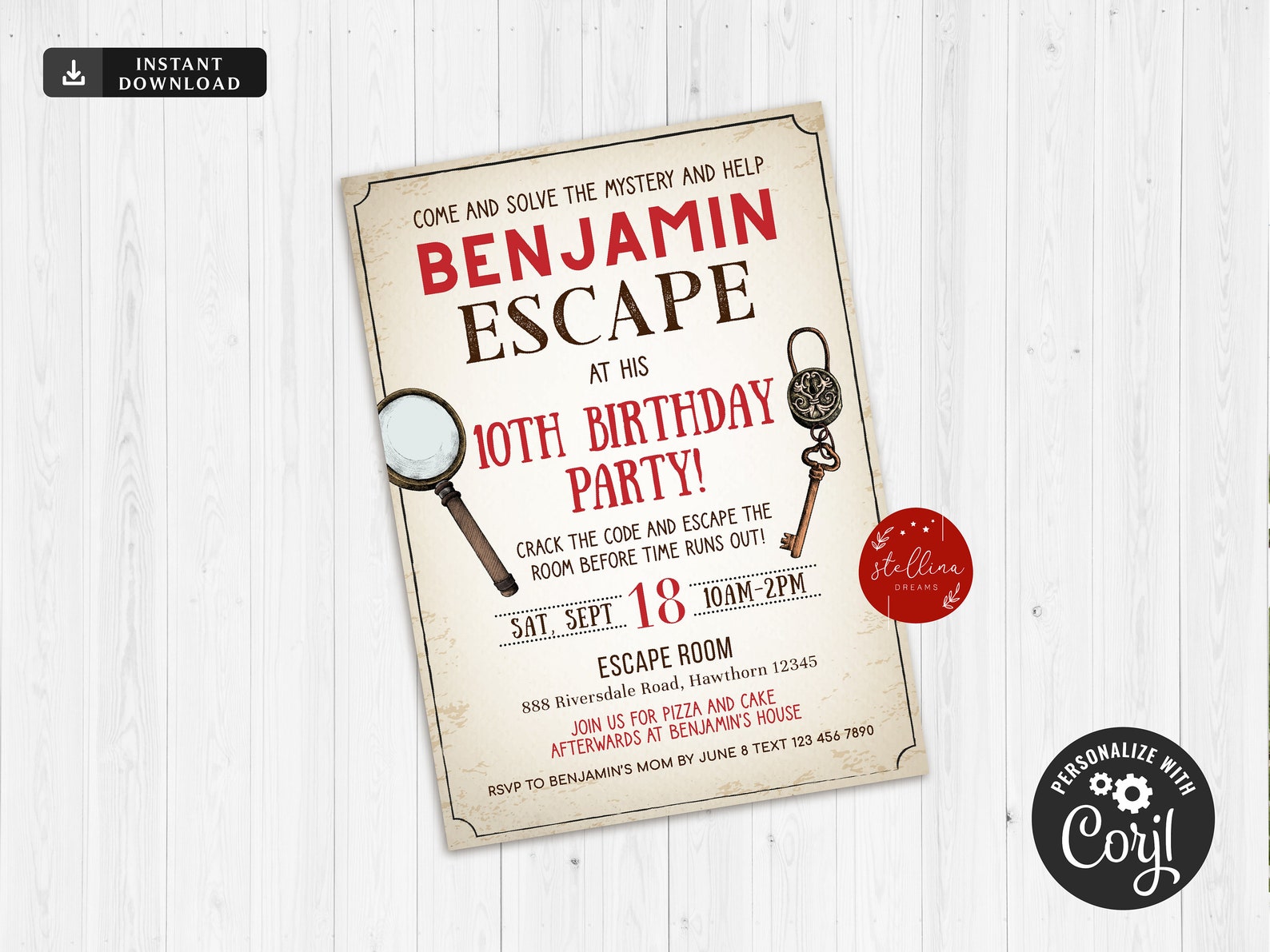 Escape Room Birthday Invitation Mystery Clue Spy Birthday | Etsy