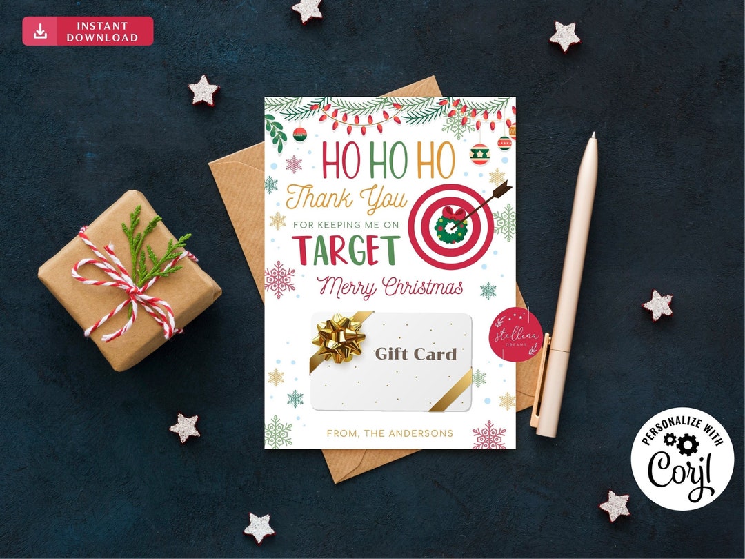 EDITABLE Christmas Target Gift Card Holder, Printable Teacher Gift ...