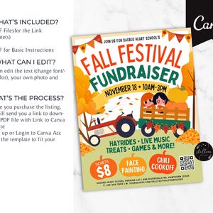 Editable Fall Festival Fall Harvest Flyer/poster Printable Kids Fall ...