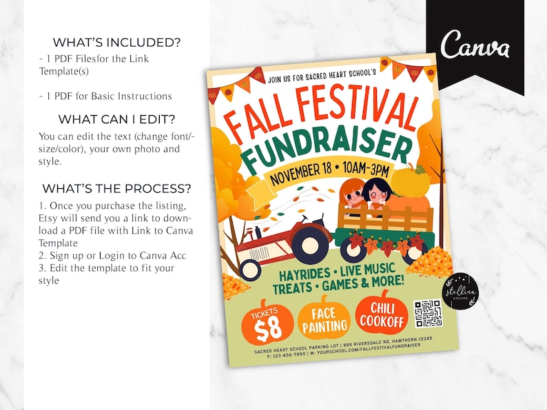 Editable Fall Festival Fall Harvest Flyer/poster Printable Kids Fall ...