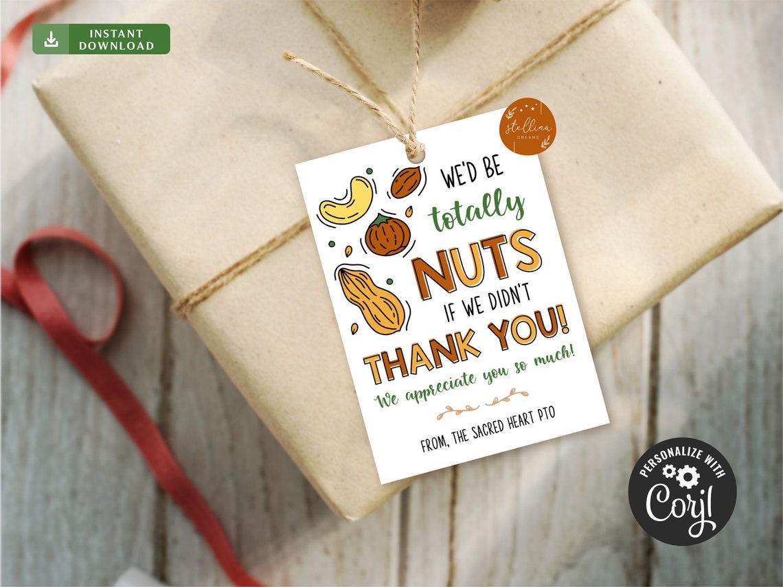 Printable Nut Tags Nuts If We Didn't Thank You - Etsy