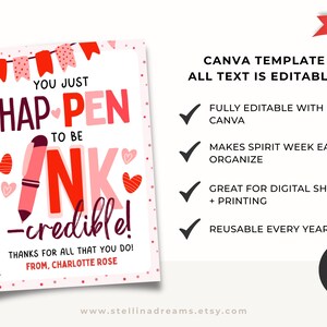 Valentine’s Day Pen Gift Tags | You Just Hap-pen to Be Ink-credible ...