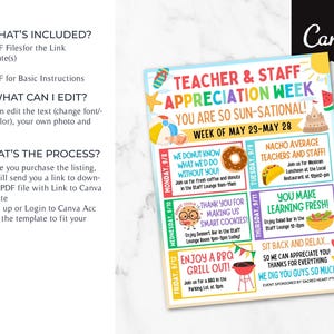 Editable Beach Themed Teacher Appreciation Week Itinerary Coastal Sea ...