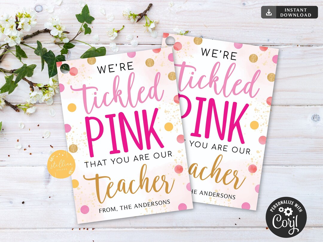 Tickled Pink Gift Tag INSTANT DOWNLOAD We Are Tickled Pink You're Our ...
