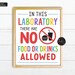 Laboratory Poster, Science Classroom Decor, No Food or Drinks Allowed ...