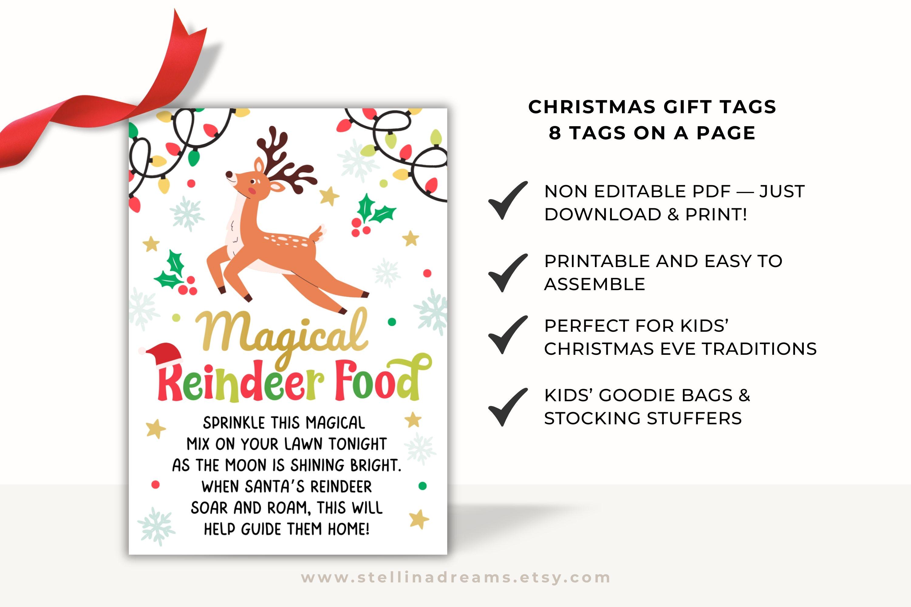 Magic Reindeer Food Tags | Christmas Gift Tags for Kids | Classroom ...