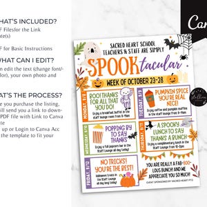 Editable Halloween Teacher Appreciation Flyer: Spooktacular Staff ...