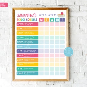 Editable Home School Schedule, Daily Weekly Subject Checklist, Homework ...